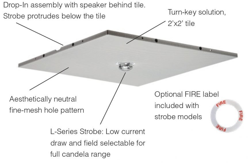 System Sensor L-Series Ceiling Tile Speaker Strobes - Fox Valley Fire ...